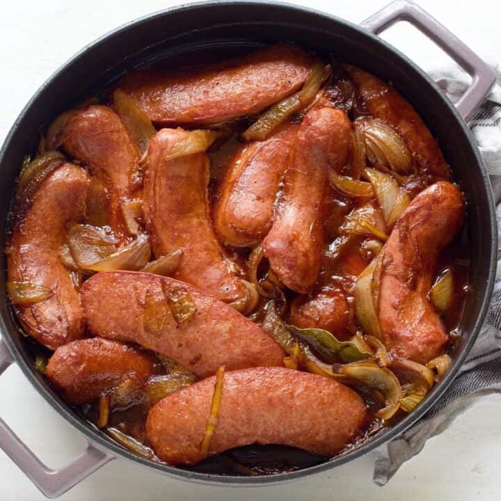 Sausages in Beer Gravy - Cook Like Czechs